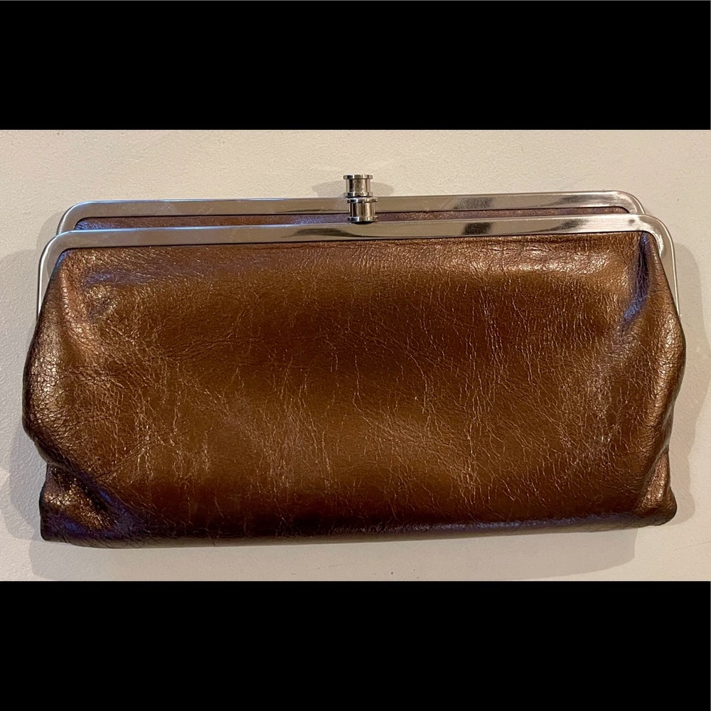Hobo Vintage Leather Double Frame Clutch Wallet - Gem